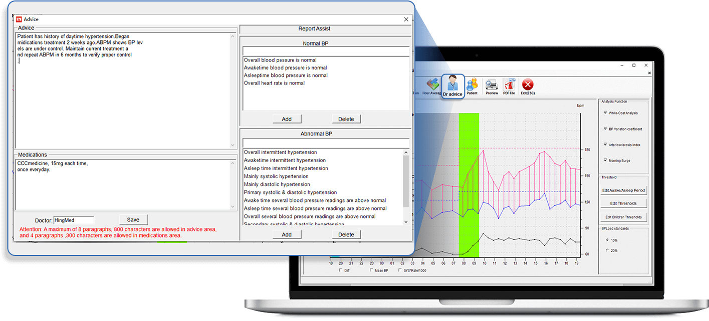24-Hour Ambulatory Blood Pressure Monitor with PC Software, ESH Validated High Accuracy ...